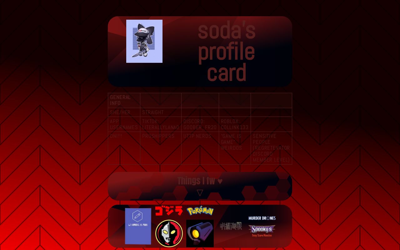 Soda’s Profile Card